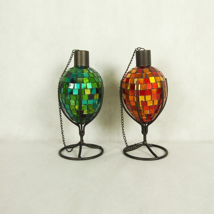 Metal/Glass Mosaic Table Torch