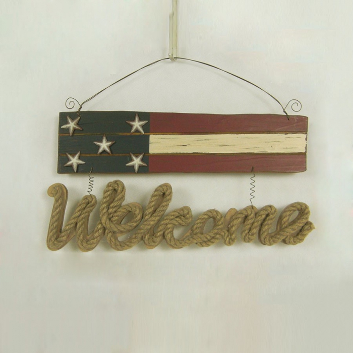 Wooden/Jute Rope "Welcome" Sign